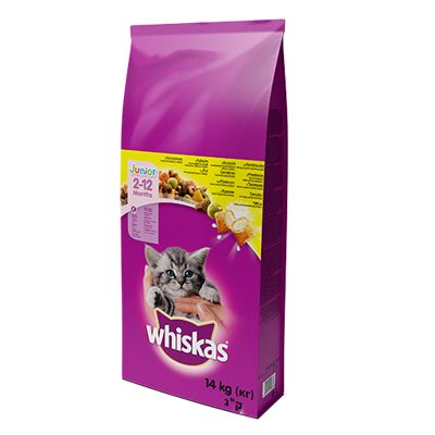 Whiskas Briketi Junior Piletina 14kg