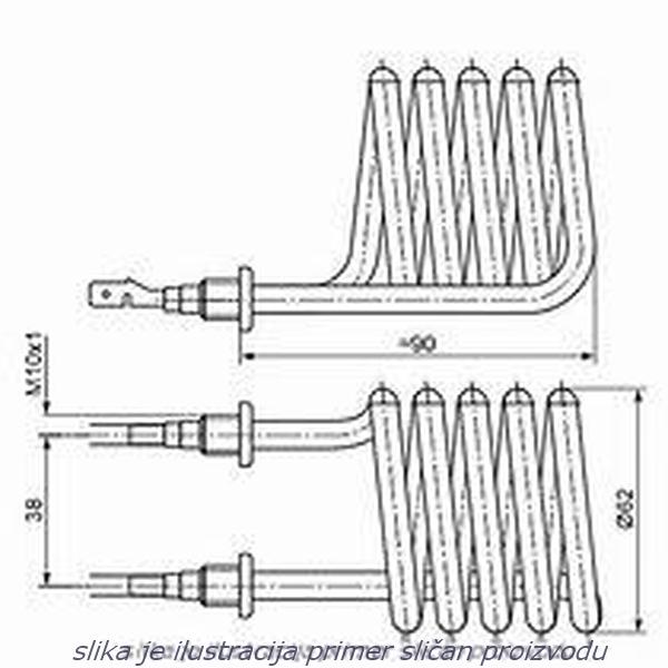 GREJAČ PELET GC.02.703.02 SPIRALNI FI35X100 800W 230VAC