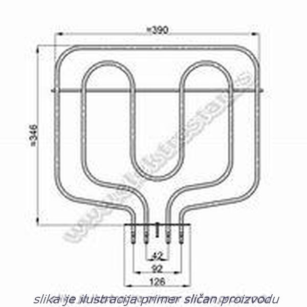 GREJAČ RERNE 2 GREJAČA IEGUZA047 S2089 SNAGA 10811 SR