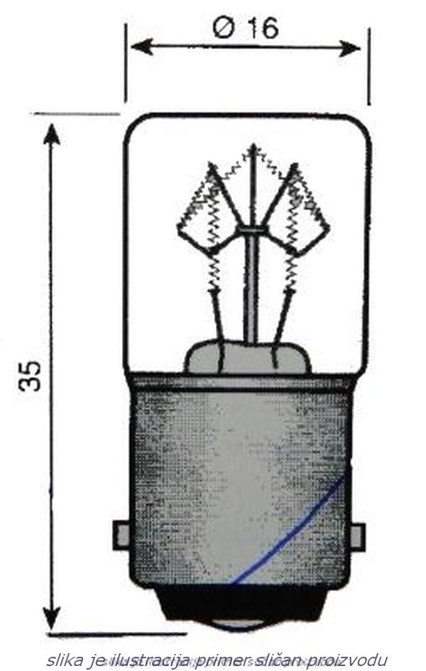 Sijalica ba15d 110v 5-7w fi16x35mm eh cevasta