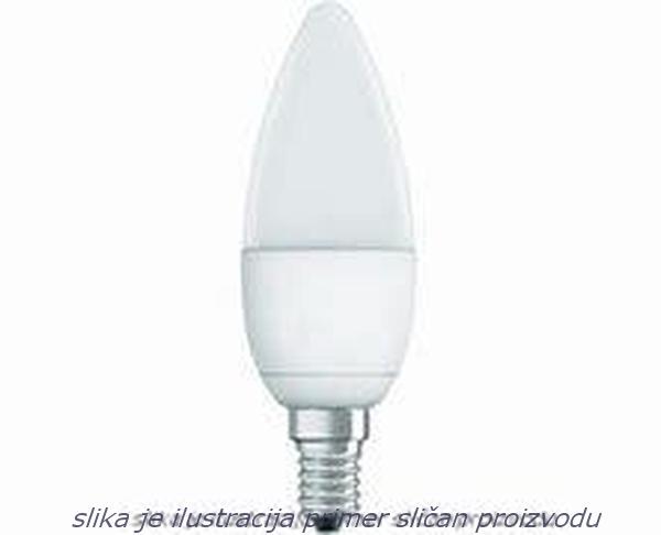 SIJALICA LED E14 5W ECO240W6500K SVEĆA 400LM 220V MAT BELA C36 MI 51