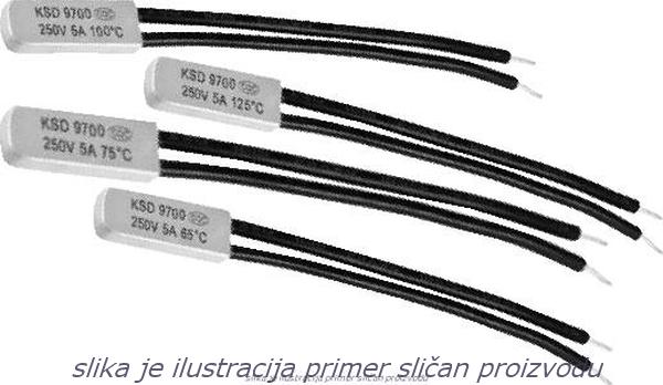 TERMOSTAT VM TT011 KSD700 75C 7.5X20MM 250V5A NC NORMALNO ZATVOREN SA