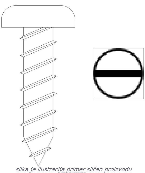 Vijak 456 2.2x9.5 plehšraf valjak ravni jus m.B1.456 din7971