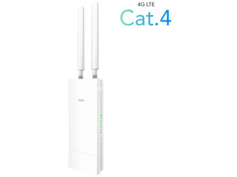 CUDY Cudy LT400 Outdoor 4G LTE Cat 4 N300 Wi-Fi Router, Nano SIM Slot, 10/100Mbps WAN/LAN