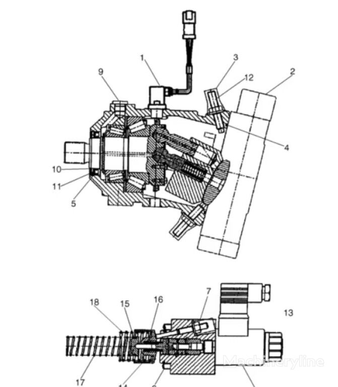 Case A6VM107EP2/63-VAB027FTB-ESK hidraulični motor za Case bagera