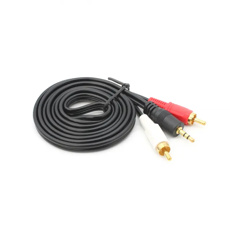 JWD-AUDIO4 Kabl, 2 RCA muški ulaz na 3.5mm stereo muški ulaz, 1.5m, Crni