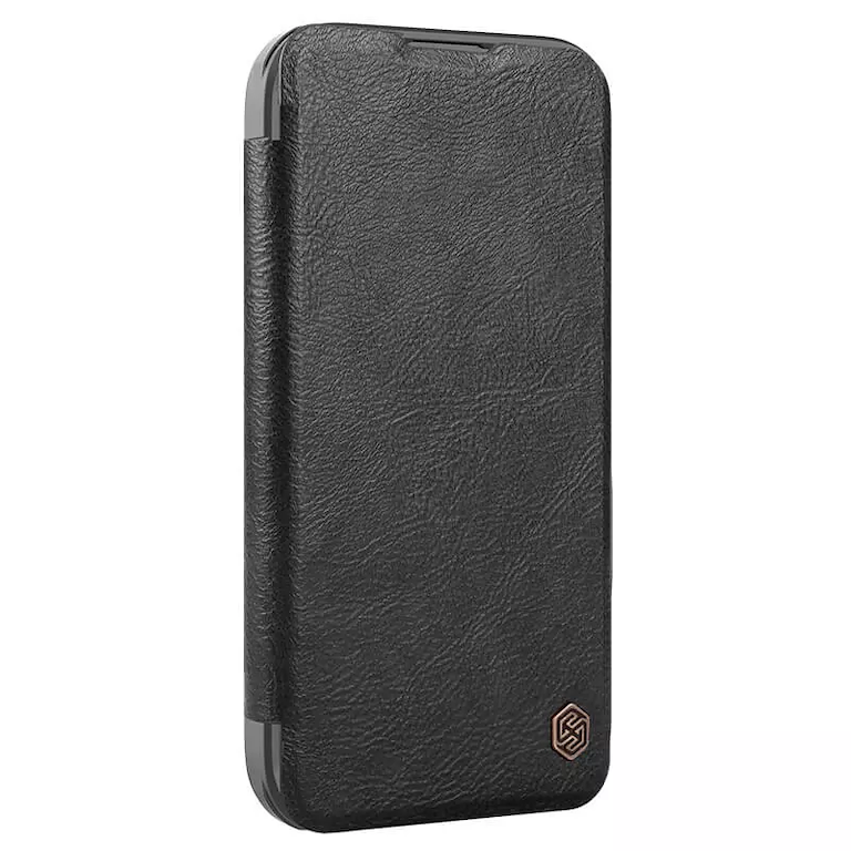 Zastitna maska (futrola) Nillkin Qin Prop - iPhone 16 Pro crna