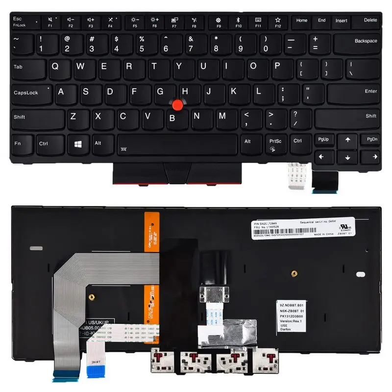 Tastatura sa pozadinskim osvetljenjem i pointerom za laptop Lenovo ThinkPad T470, T480