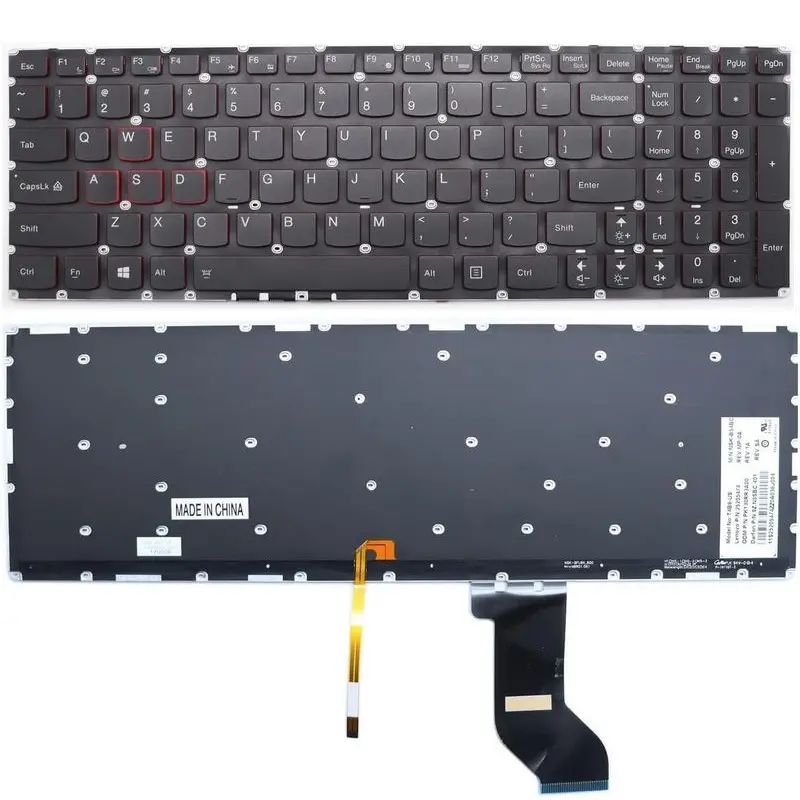 Tastatura sa pozadinskim osvetljenjem za laptop Lenovo IdeaPad Y700-15ISK, Y700-17ISK, Mali enter