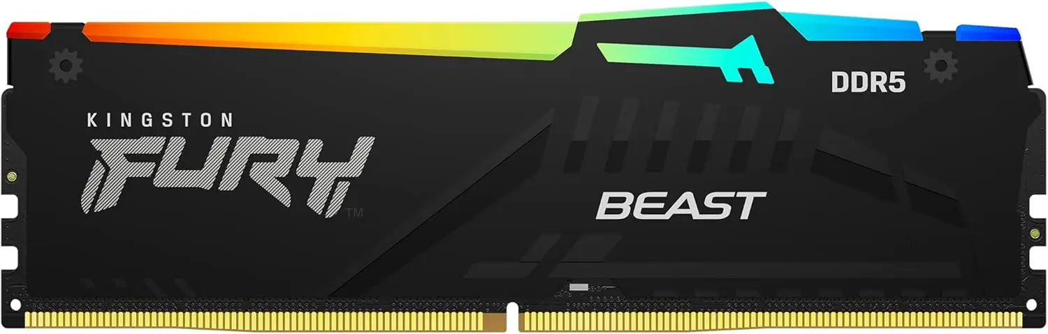 Kingston RAM memorija DDR5 16GB 5200MHz [FURY BEAST RGB],CL36 1.25V, 288-Pin 1Rx8, w/RGB Heatsink KF552C36BBEA-16