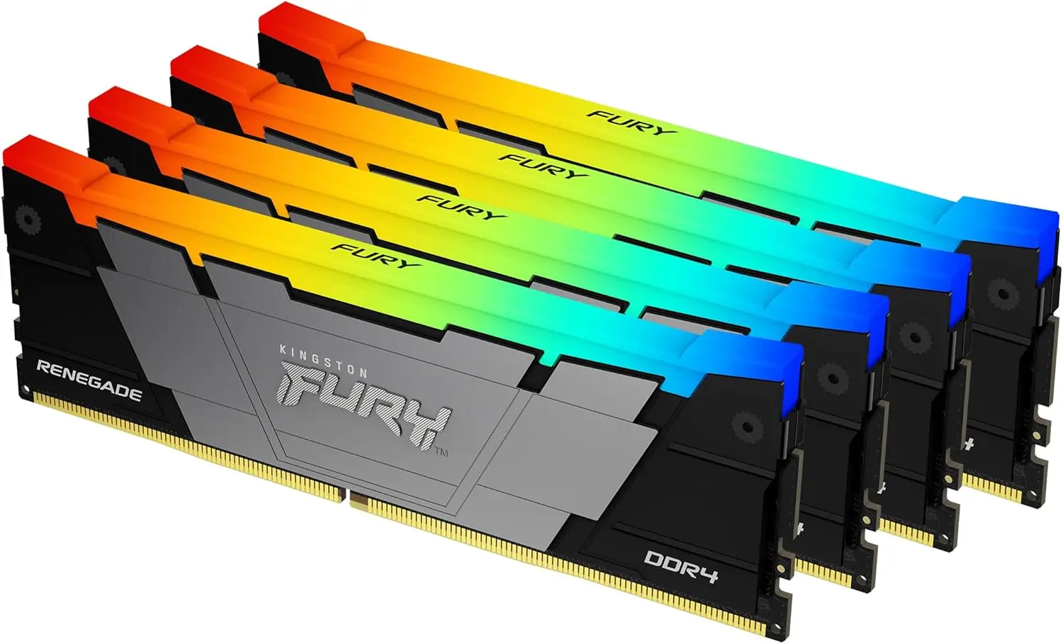 Kingston RAM memorija DDR4 128GB (4x32GB) 3600MHz [FURY RENEGADE RGB],CL18 1.35V, 288-Pin 2Rx8, w/RGB Heatsink, XMP KF436C18RB2AK4/128