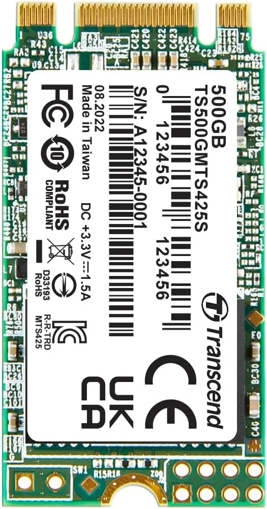 Transcend SSD TS500GMTS425S 500GB, M.2 2242 , SATA3 B+M Key, TLC