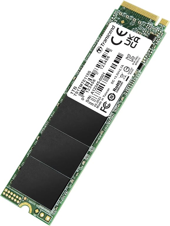 Transcend SSD TS1TMTE115S 1TB, M.2 2280, PCIe Gen3x4, NVMe, TLC, DRAM-less, Single-sided