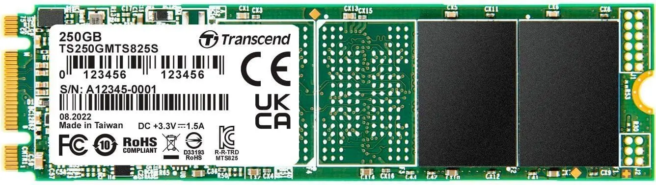 Transcend SSD TS250GMTS825S 250GB, M.2 2280 , SATA3 B+M Key, TLC