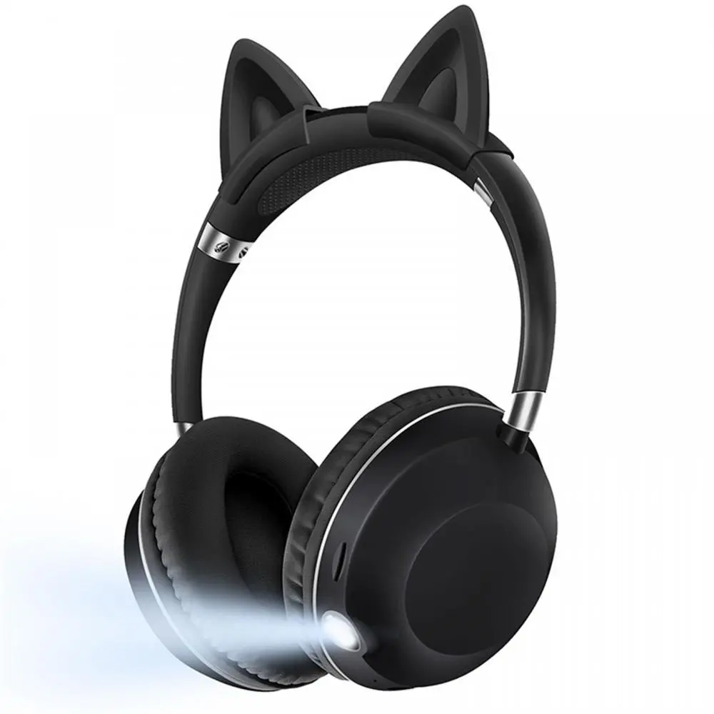 AKZ-K62 Dečije slušalice preko ušiju Cat Ear, Bluetooth povezivanje, Crne