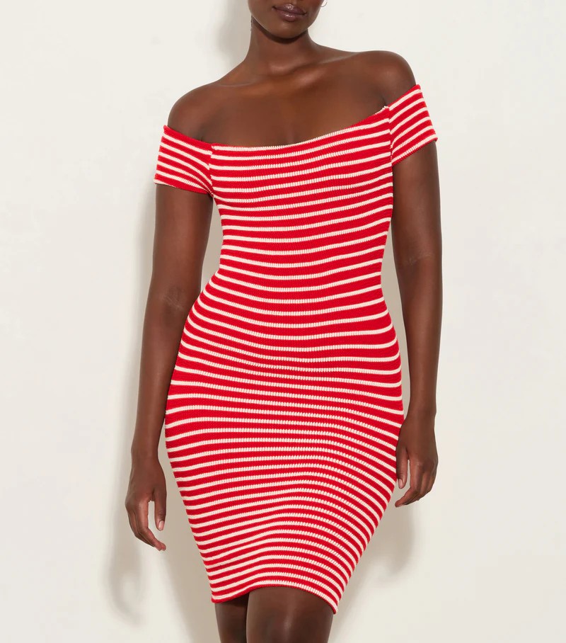 HUNZA GRACE DRESS RED/WHITE