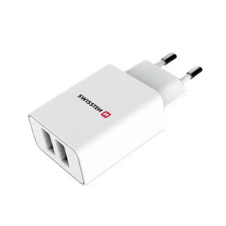 Swissten Eco Pack Punjač, 2xUSB, 2.1A, Beli