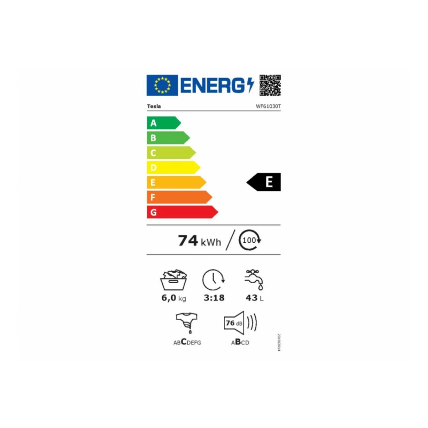 Veš mašina TESLA WF61030T 6kg/1000 obrtaja/F/85x59,5x47cm/bela