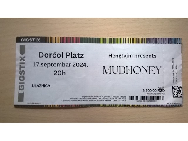 Ulaznica MUDHONEY 17.09.2024.