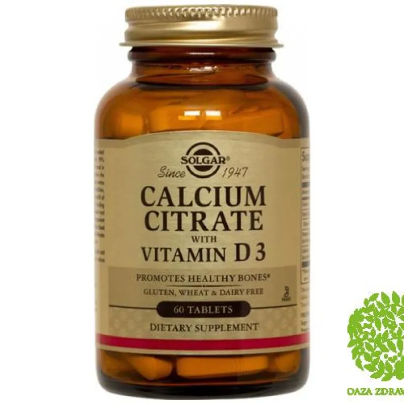 SOLGAR Ca CITRAT + VITAMIN D3 60 tableta