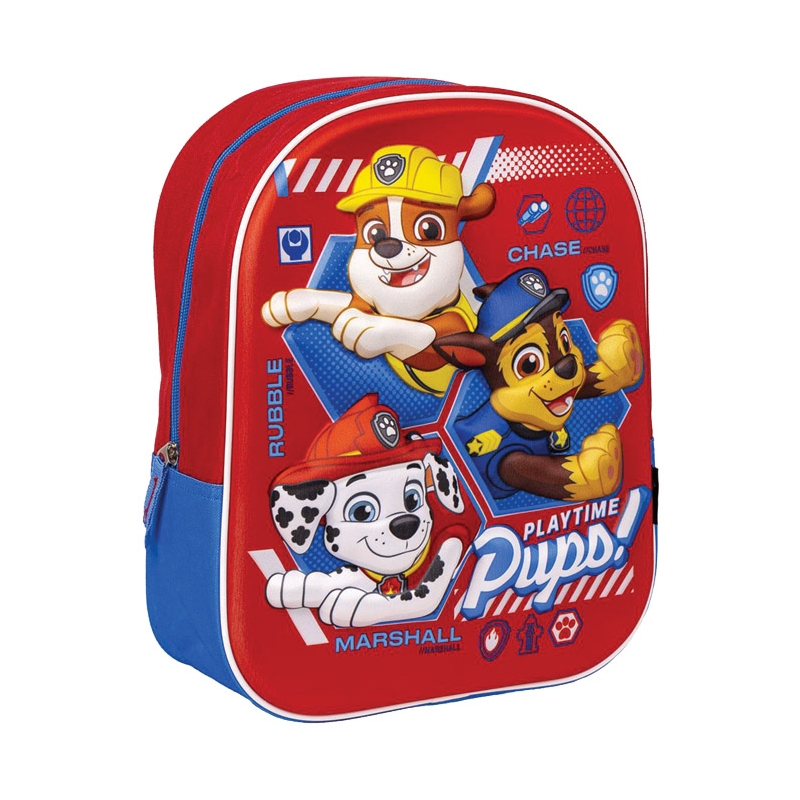 Ranac predškolski 3D Paw Patrol Cerda 2100004350 crveno-plavi