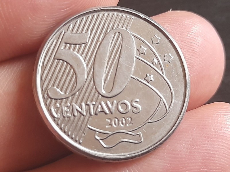 Brazil, 50 centavos 2002