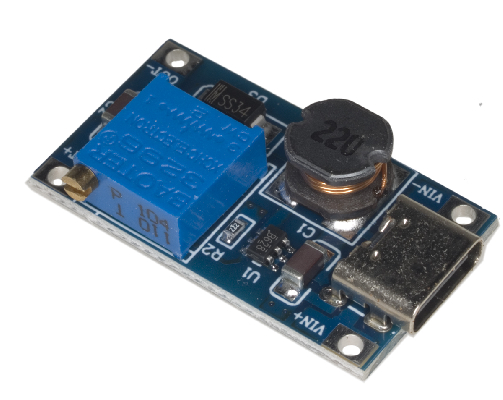 DC/DC konvertor, MT3608, Step Up Power Module, 2A, In=2-24V, Out=5-28V, USB-C ulaz