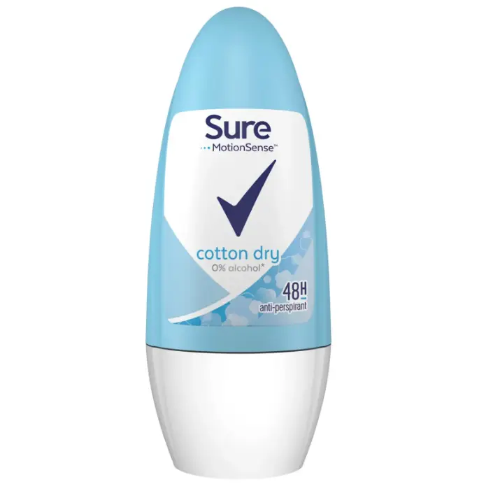 SURE Ženski dezodorans roll-on Cotton dry 50 ml