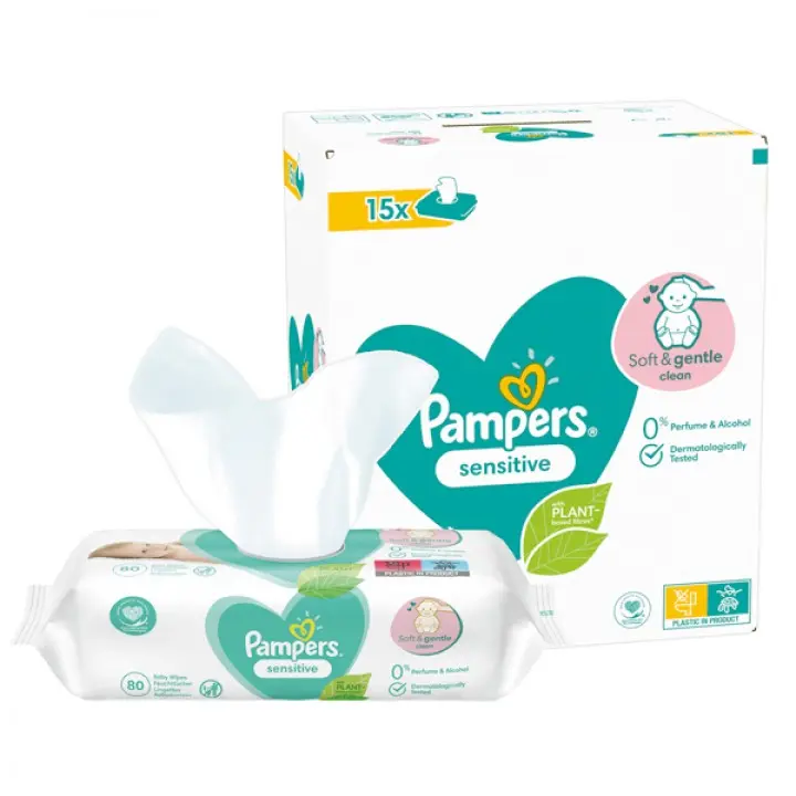 Pampers Sensitive Vlažne maramice, 15x80 komada