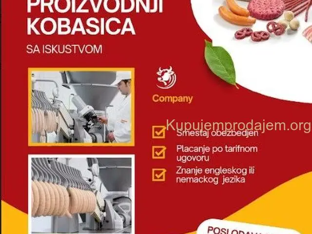 Posao u Nemackoj-mesarski pomocnik sa iskustvom u pravljenju kobasica