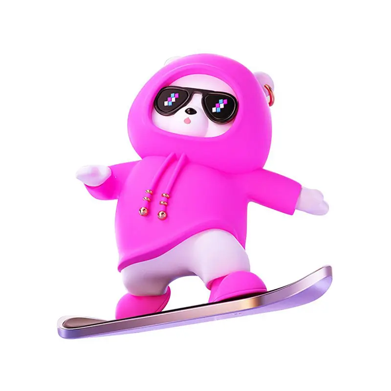 JWD Auto igračka Snowboard Teddy, Pink