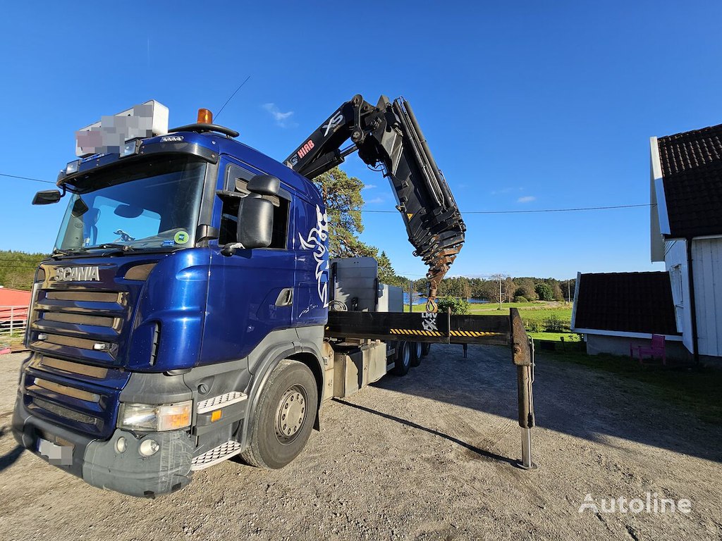 Scania R480 8x4 Crane HIAB XS 477 E-8 + 1 kamion s ravnom platformom