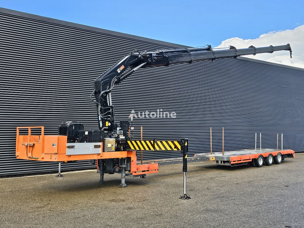 L.S.U 3 AXLE / EXTENDABLE / HIAB 55 t/m crane poluprikolica sa niskom platformom