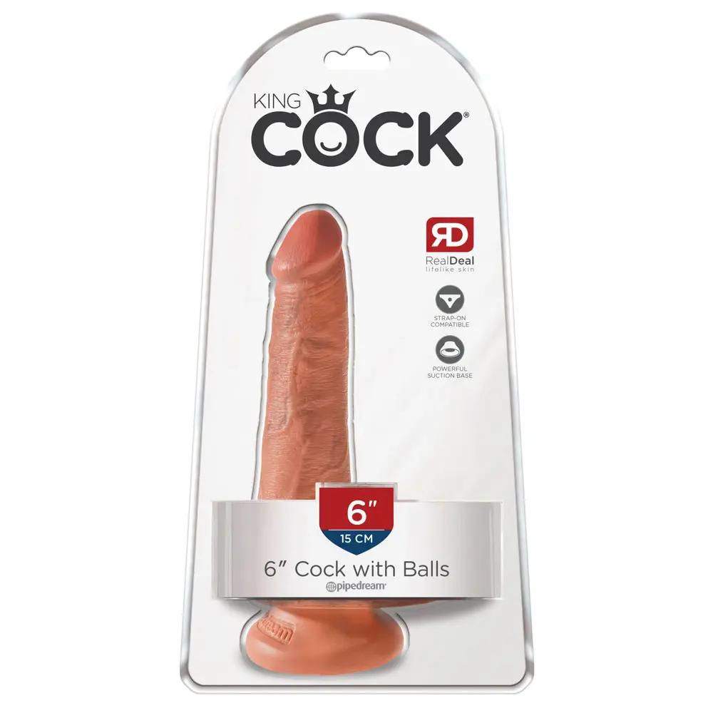 Pipedream King Cock 6" Dildo sa testisima, 12 cm, Boja kože