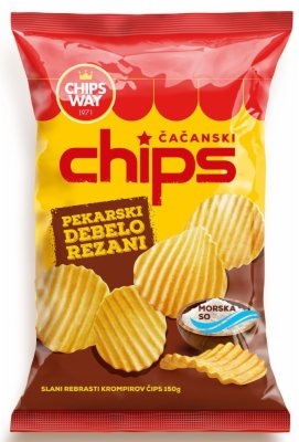 ČIPS PEKARSKI DEBELO REZANI CHIPS WAY 150G
ČIPS PEKARSKI DEBELO REZANI CHIPS WAY 150G