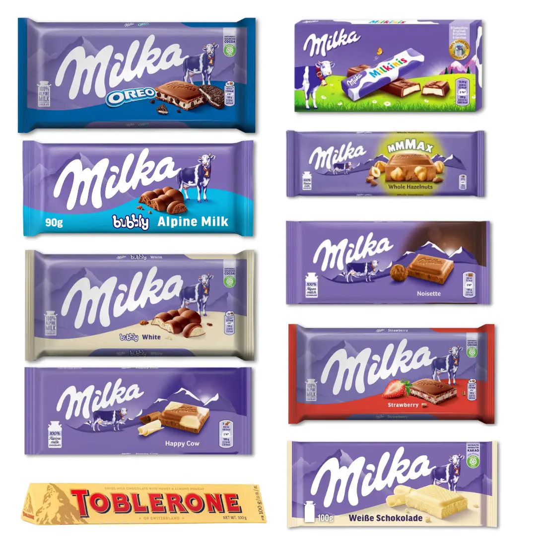 MILKA I TOBLERONE Slatki paket 1.24kg, 10 proizvoda