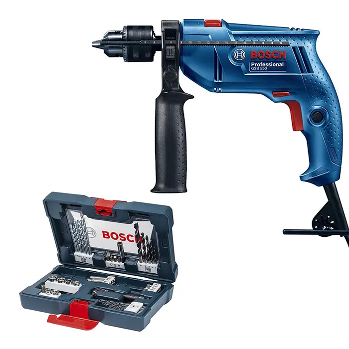 BOSCH Vibraciona bušilica + 41-delni set za bušenje GSB 550 06011A1003