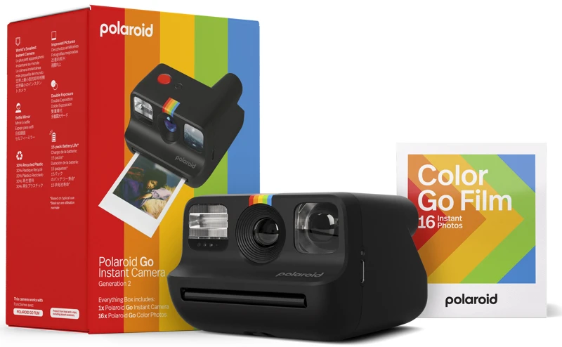 Polaroid GO Gen 2 (6280) crni kompaktni fotoaparat+Polaroid Go Color foto papir 16 listova