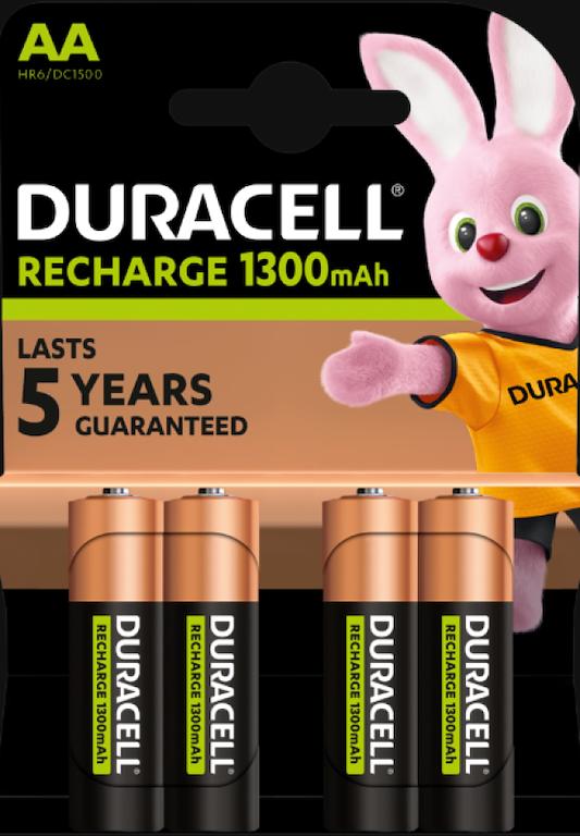 Duracell 1300mAh AA R3 MN2400, PAK4 CK,punjive NiMH baterije (rechargeable Duralock StayCharged 3g)