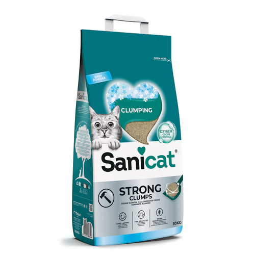 SANICAT Strong Clumps grudvajući mineralni posip za mačke, s mirisom, 10kg