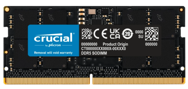 RAM SODIMM DDR5 16GB Micron Crucial 4800MHz CT16G48C40S5