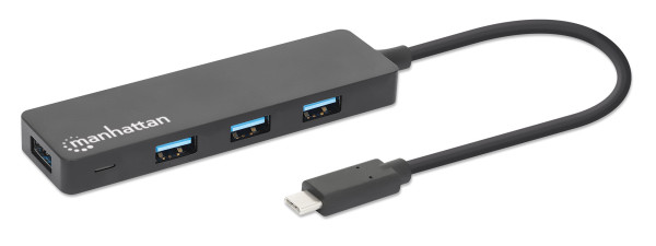 USB-C HUB 4port Manhattan 164924 3.2 G1/5Gbps/Crni