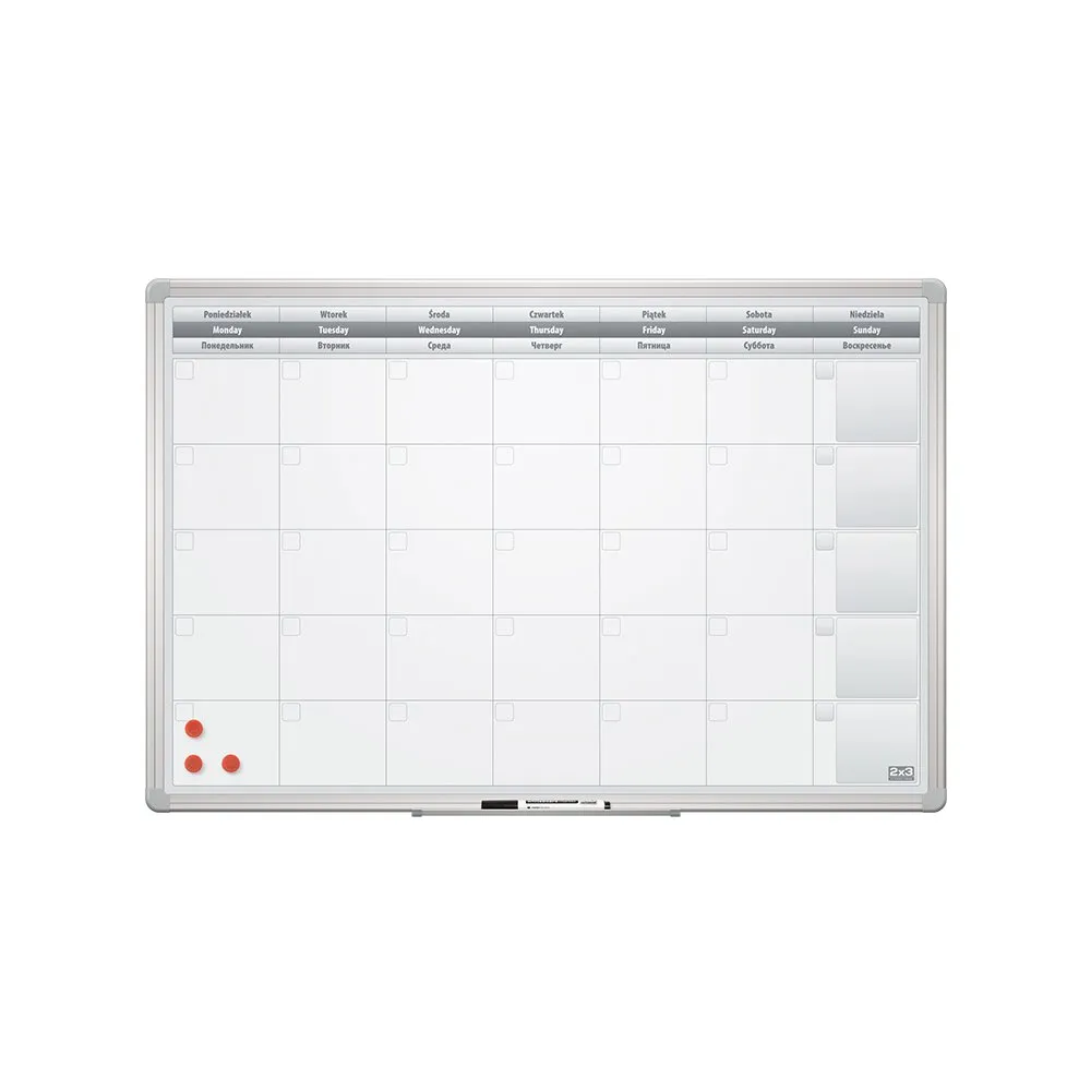 Planer tabla 2x3 TP004, mesečna 60x90cm alu ram
