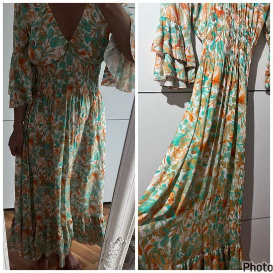 Haljina maxi ruffle            snizeno