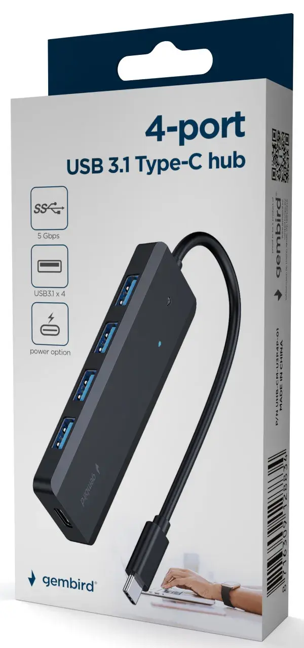 Gembird UHB-CM-U3P4P-01 Hub, 4xTip-C, USB 3.1