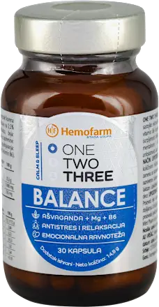 Hemofarm
ONE TWO THREE BALANCE, kapsule, 30 kom
Dodatak ishrani