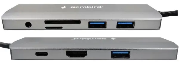 Gembird USB A-CM-COMBO9-03 ** Adapter, 9 portova, USB-C, HUB, HDMI, PD, SD, RJ45