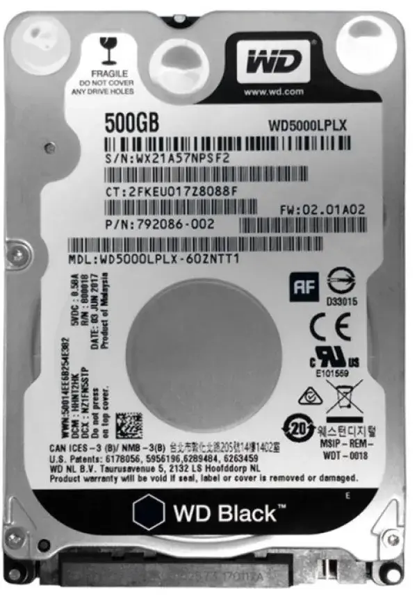 WD WD5000LPLX Interni HDD, 2.5", 500GB, 7200RPM, 32MB, SATA3