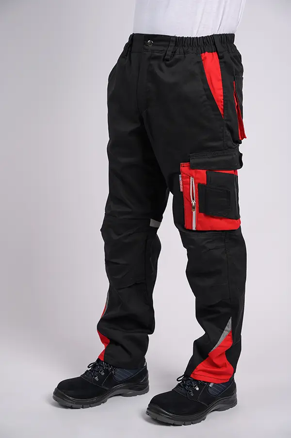 Laki Industry premium Radne pantalone Crno-crvene