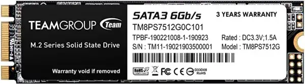 TeamGroup TM8PS7512G0C101 M.2 SSD, 512GB